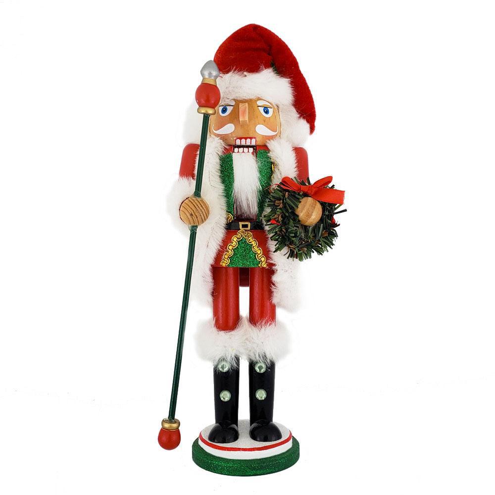 Christmas Santa Nutcracker Red White with Wreath 12 inch — Nutcracker ...
