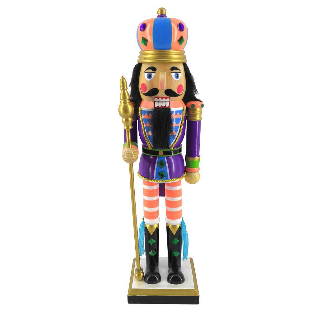 Funky King Nutcracker in Purple Jacket with Crown 14 Inch — Nutcracker ...