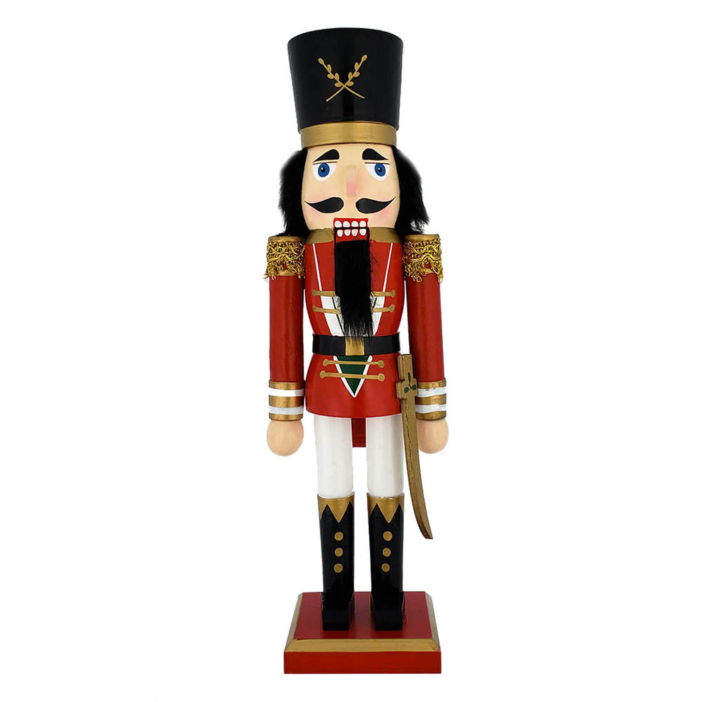 Traditional Soldier Nutcracker Red Gold Trim and Sword 15 inch ...